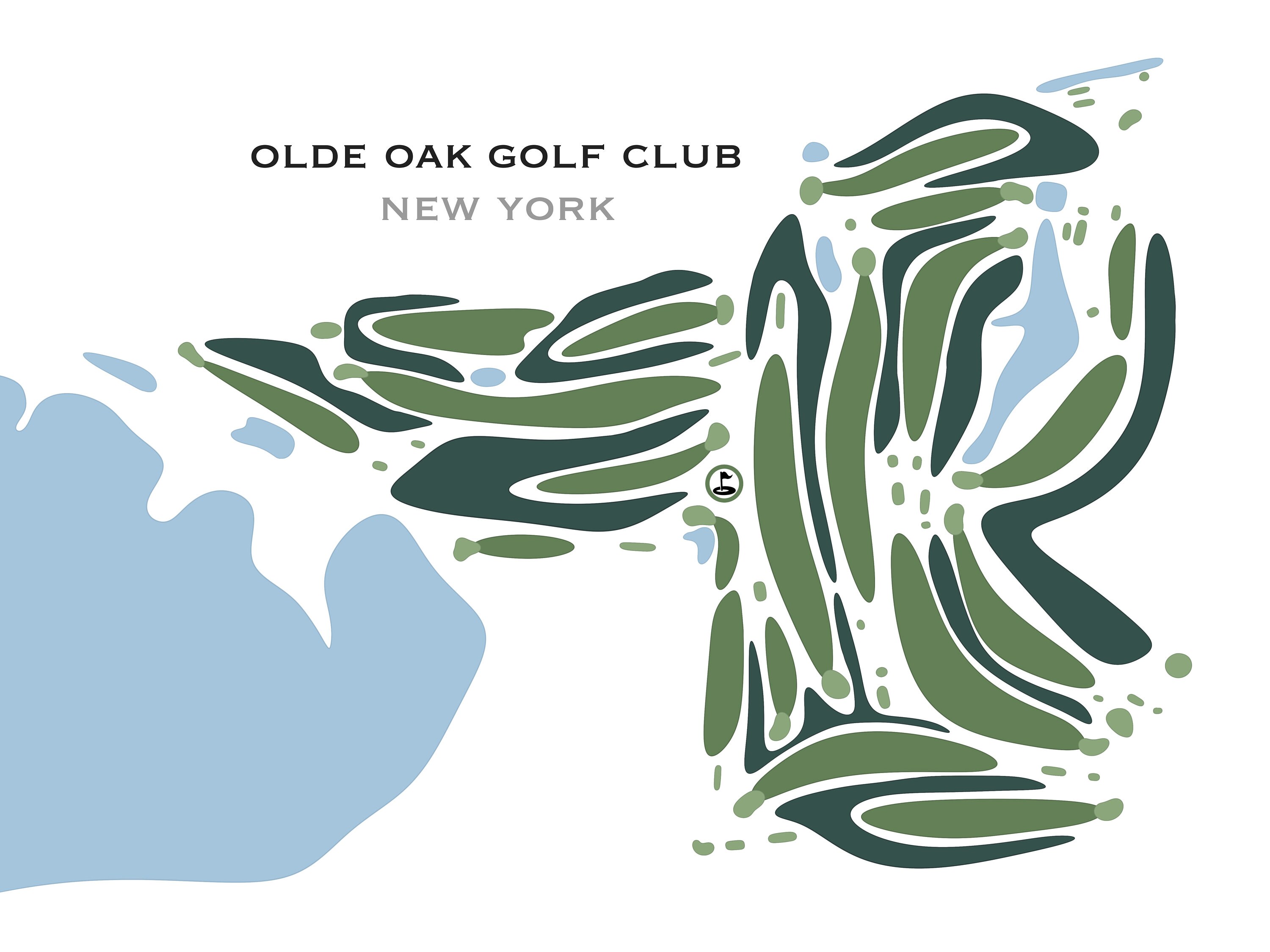 Olde Oak Golf Club NY Golf Course Map Minimalist Golf - Etsy