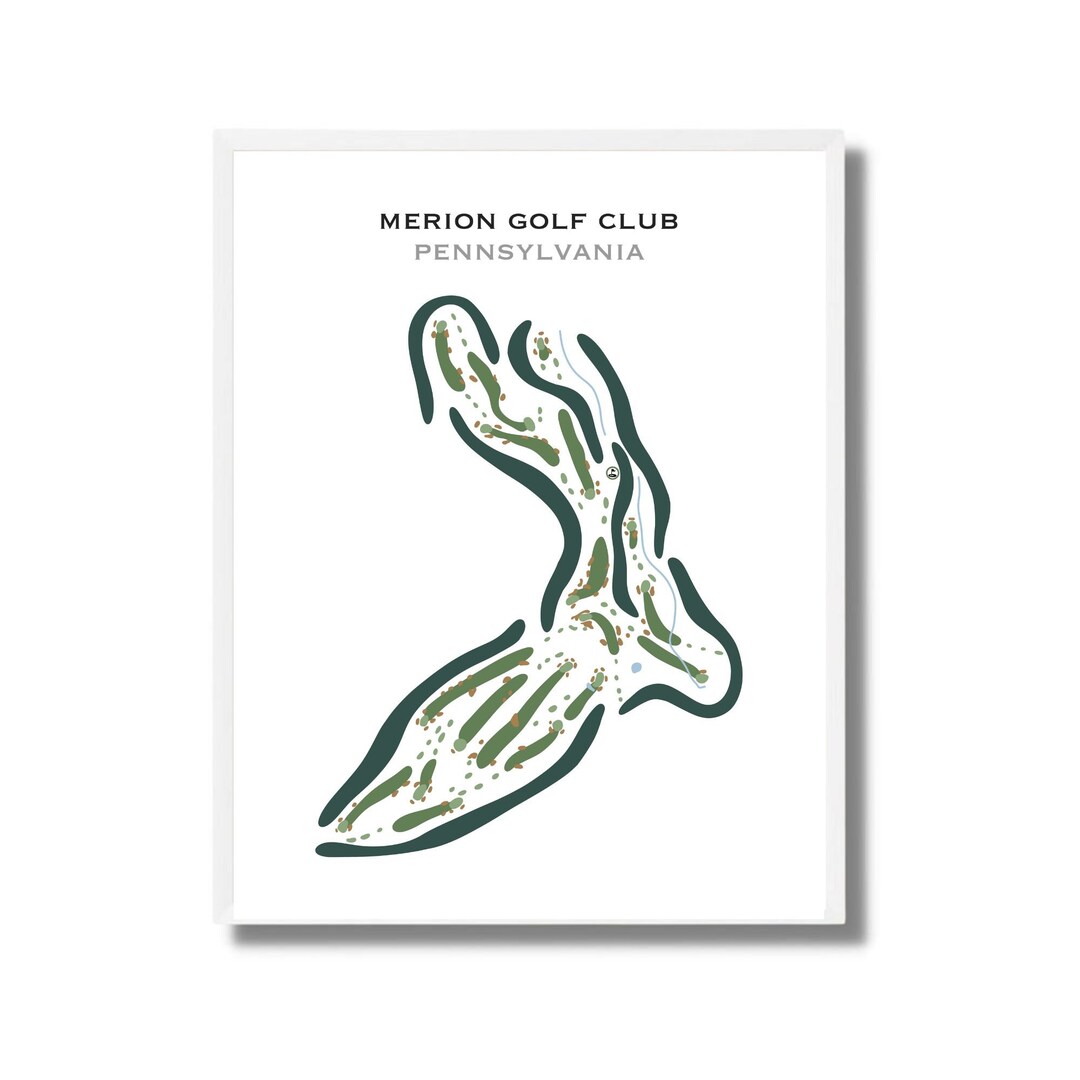 Merion Golf Club, Pennsylvania | Golf Course Map, Golf Map, Golfer Gift ...