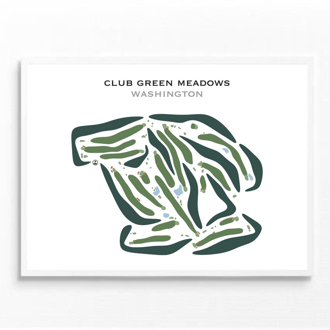 Club Green Meadows, WA | Golf Course Map, Golf Course Map, Golfer Gift ...