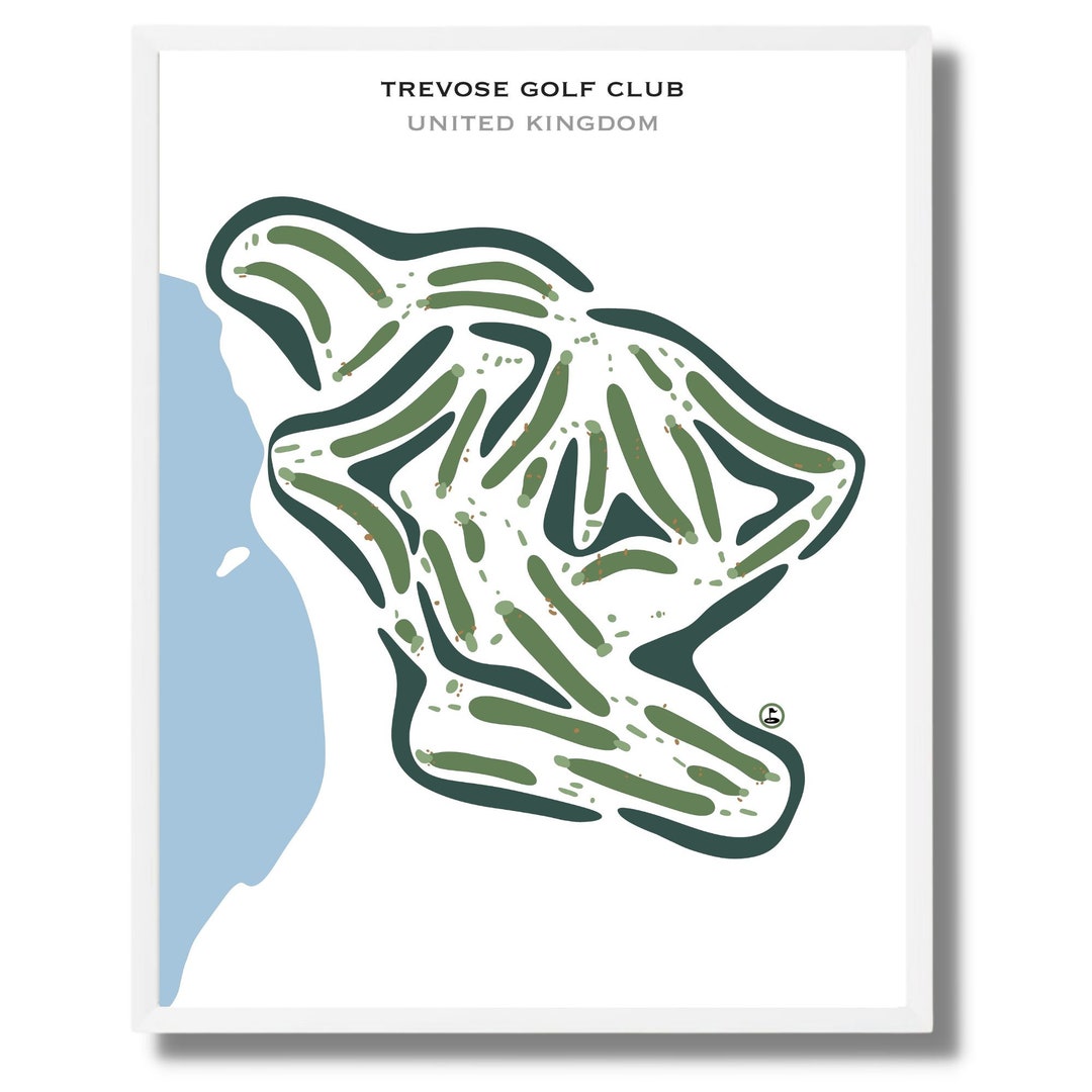 Trevose Golf Club UK Golf Course Map Home Decor Golfer - Etsy