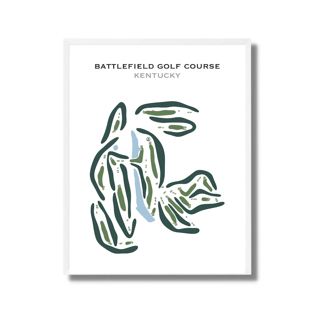 Battlefield Golf Course, KY | Golf Course Map, Golf Map, Golfer Gift ...