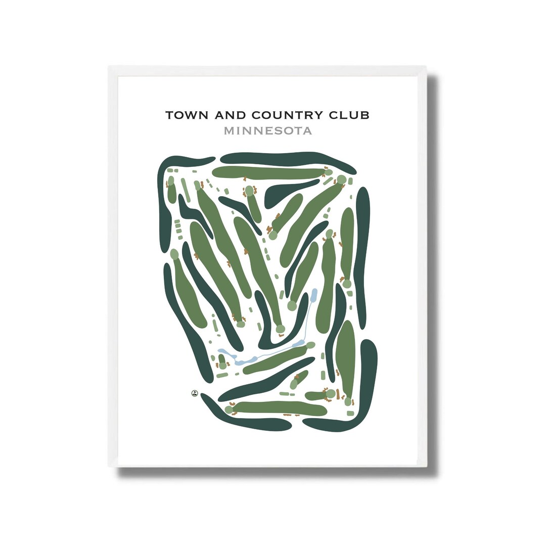 Town & Country Club, MN | Golf Course Map, Golf Map, Golfer Gift for ...