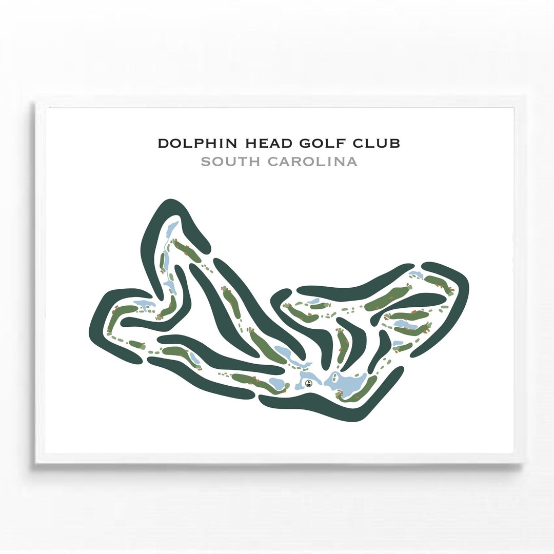 Dolphin Head Golf Club, SC | Golf Course Map, Golf Map, Golfer Gift for ...