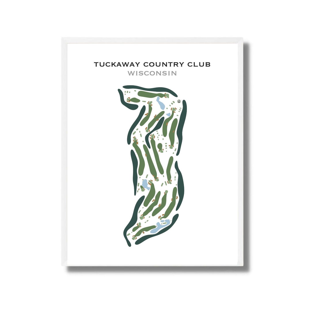 Tuckaway Country Club, WI Golf Course Map Canvas, Golf Map Wall Art ...