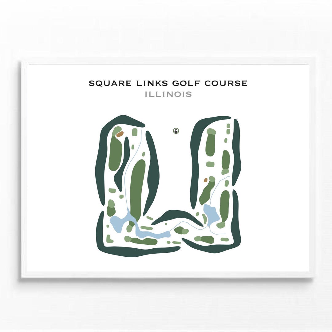Square Links Golf Course, IL | Golf Course Map, Golf Map, Golfer Gift ...