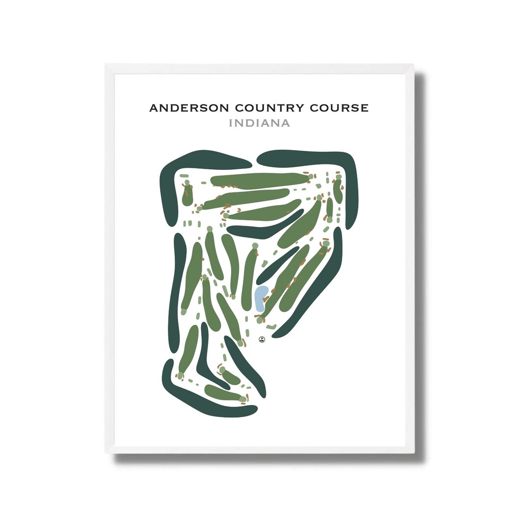 Anderson Golf Course, IN | Golf Course Map, Golf Map, Golfer Gift for ...