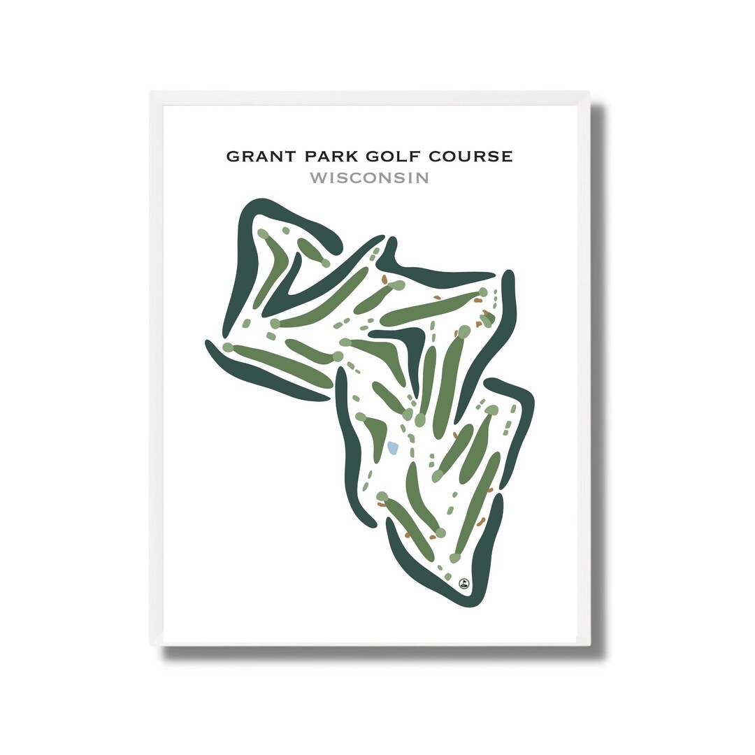 Grant Park Golf Course, WI Golf Course Map Wall Art, Golf Map Canvas ...