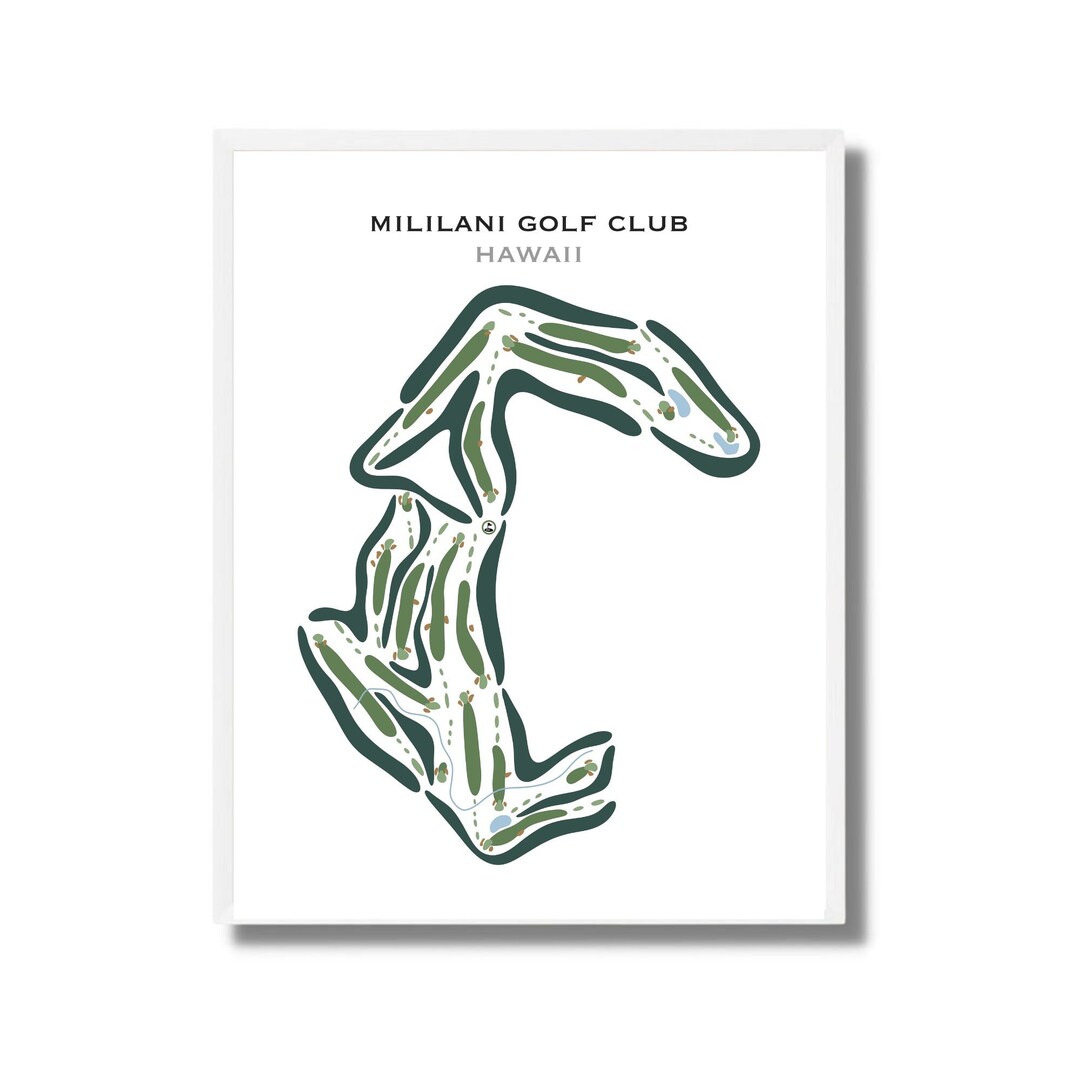 Mililani Golf Club, Oahu, Hawaii, Golf Map Print, Unique Golf Course ...