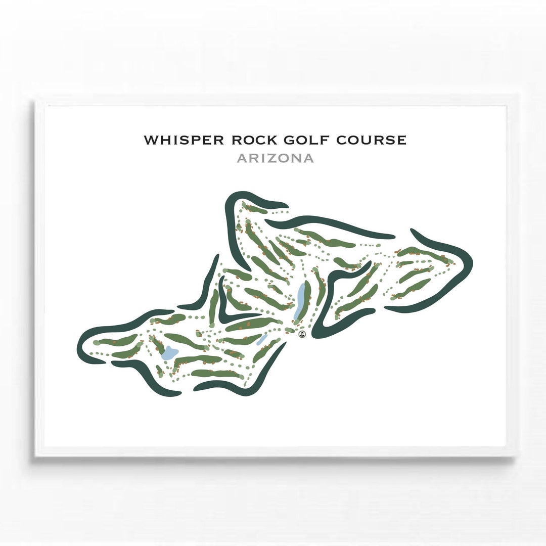 Whisper Rock Golf Course Print, AZ Golf Course Map Canvas, Golf Map ...
