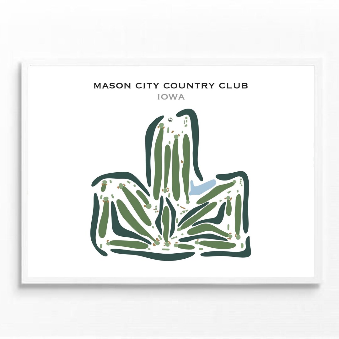 Mason City Country Club, Iowa | Golf Course Map, Golf Map, Golfer Gift ...
