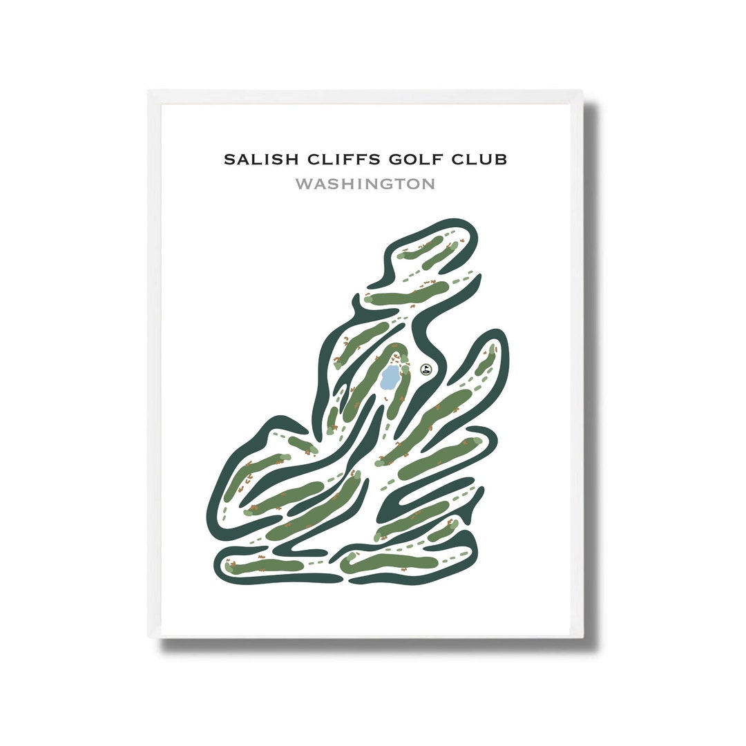 Salish Cliffs Golf Club, WA | Golf Course Map, Golf Map, Golfer Gift ...