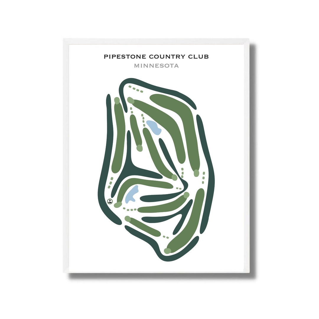 Pipestone Country Club, MN | Golf Course Map, Golf Map, Golfer Gift for ...