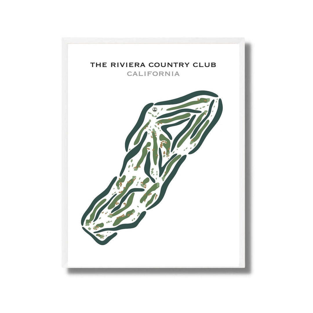 The Riviera Country Club, CA | Golf Course Map, Golf Map, Golfer Gift ...