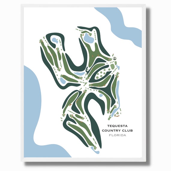 Tequesta Country Club Florida Golf Map Golfer Golf - Etsy