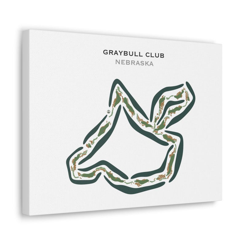 Graybull Club, Nebraska | Golf Course Map, Golf Map, Golfer Gift for ...