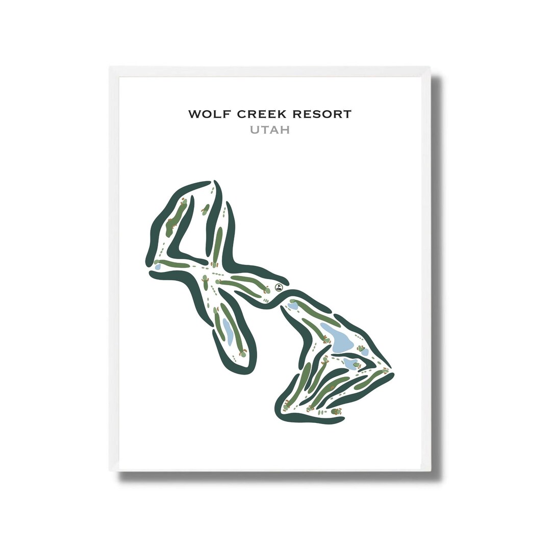 Wolf Creek Golf Resort Wall Art, Utah Golf Course Map, Golf Map,golfer ...