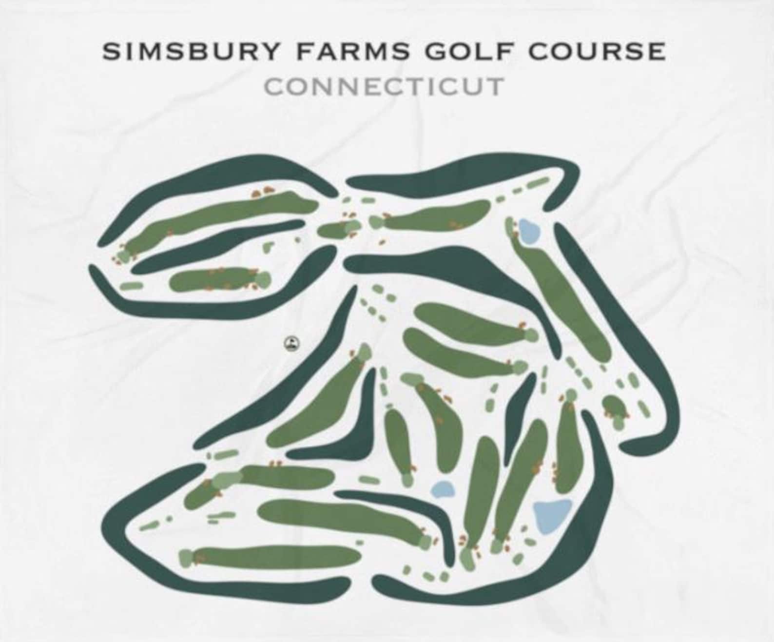 Simsbury Farms Golf Course, Ct|golf Course Map Wall Art | Golf Course ...