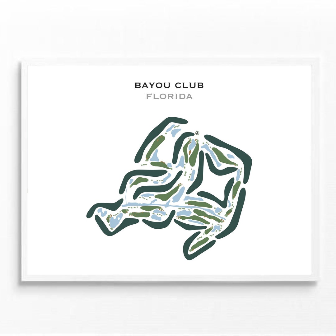 Bayou Club, Florida | Golf Course Map, Golf Map, Golfer Gift for Him ...