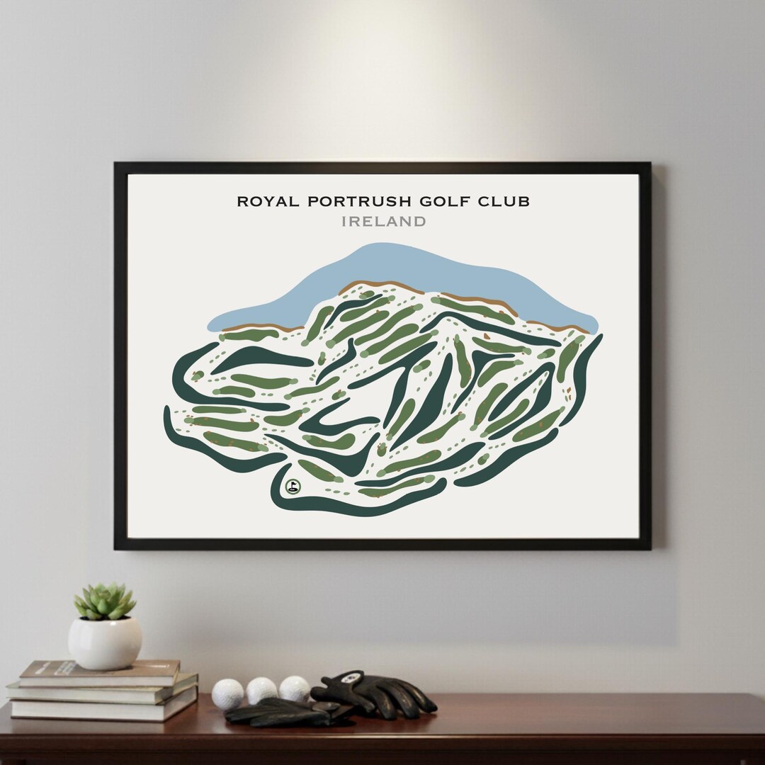 Royal Portrush Golf Club, Northern Ireland Wall Art | Golf Course Map ...