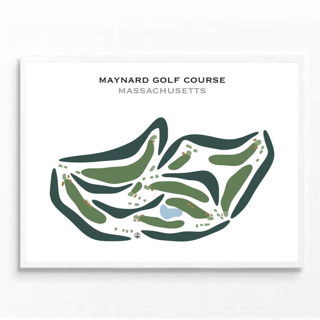 Maynard Golf Course, MA | Golf Course Map, Golf Map, Golfer Gift for ...