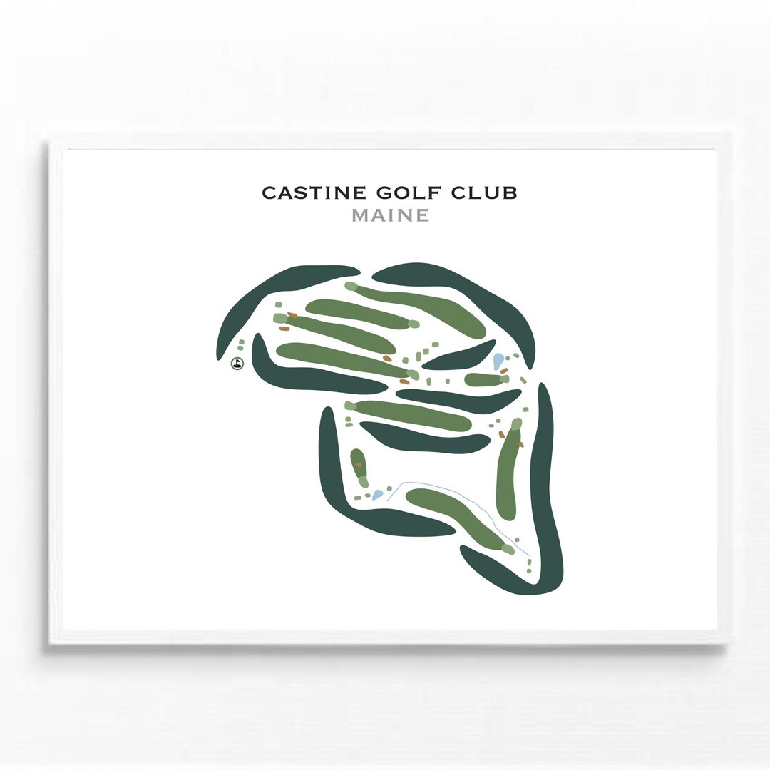 Castine Golf Club, Maine | Golf Course Map, Golf Map, Golfer Gift for ...