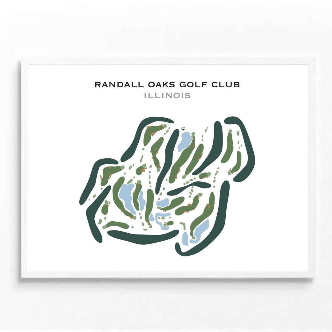 Randall Oaks Golf Club, IL | Golf Course Map, Golf Map, Golfer Gift for ...