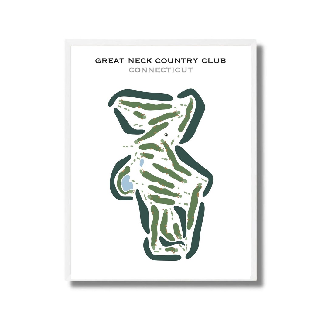 Great Neck Country Club, CT | Golf Course Map, Golf Map, Golfer Gift ...