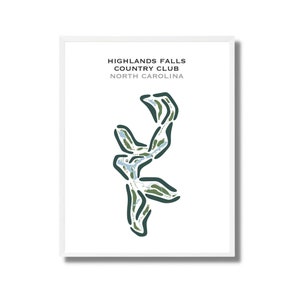 Highlands Falls Country Club, NC Golf Course Map, Decor, Golfer Gift ...