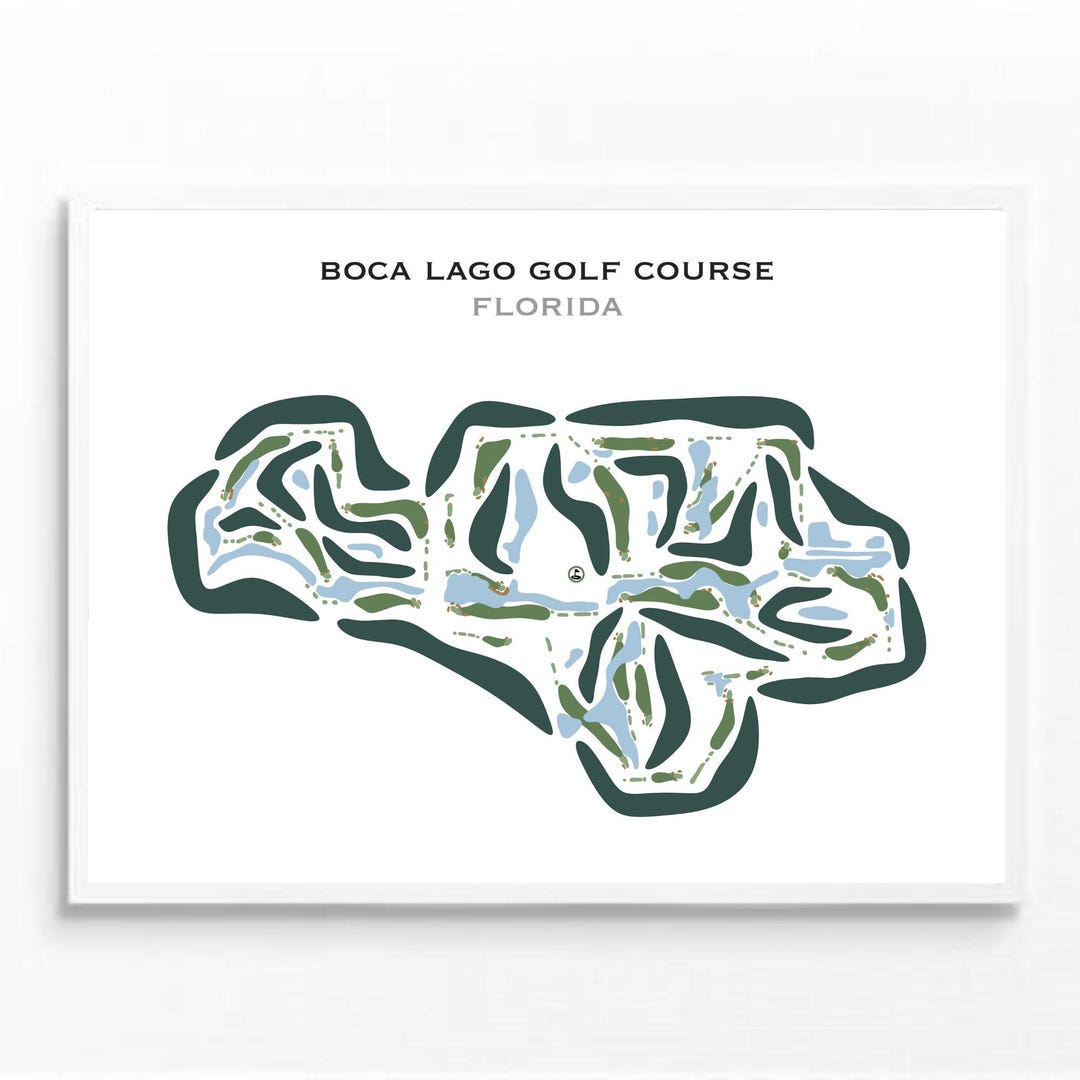 Boca Lago Golf Course, FL | Golf Course Map, Golf Map, Golfer Gift for ...