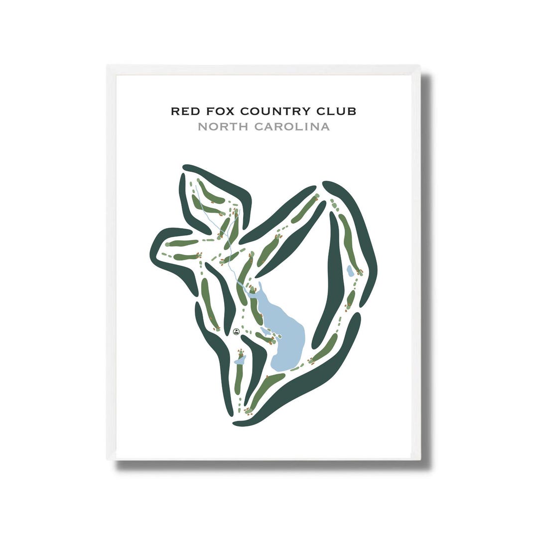 Red Fox Country Club, NC | Golf Course Map, Golf Map, Golfer Gift for ...