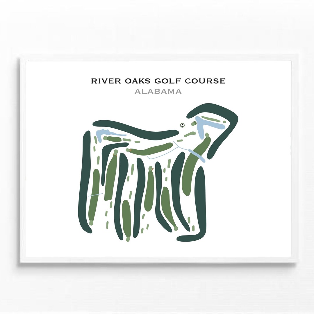 River Oaks Golf Course, AL | Golf Course Map, Golf Map, Golfer Gift for ...