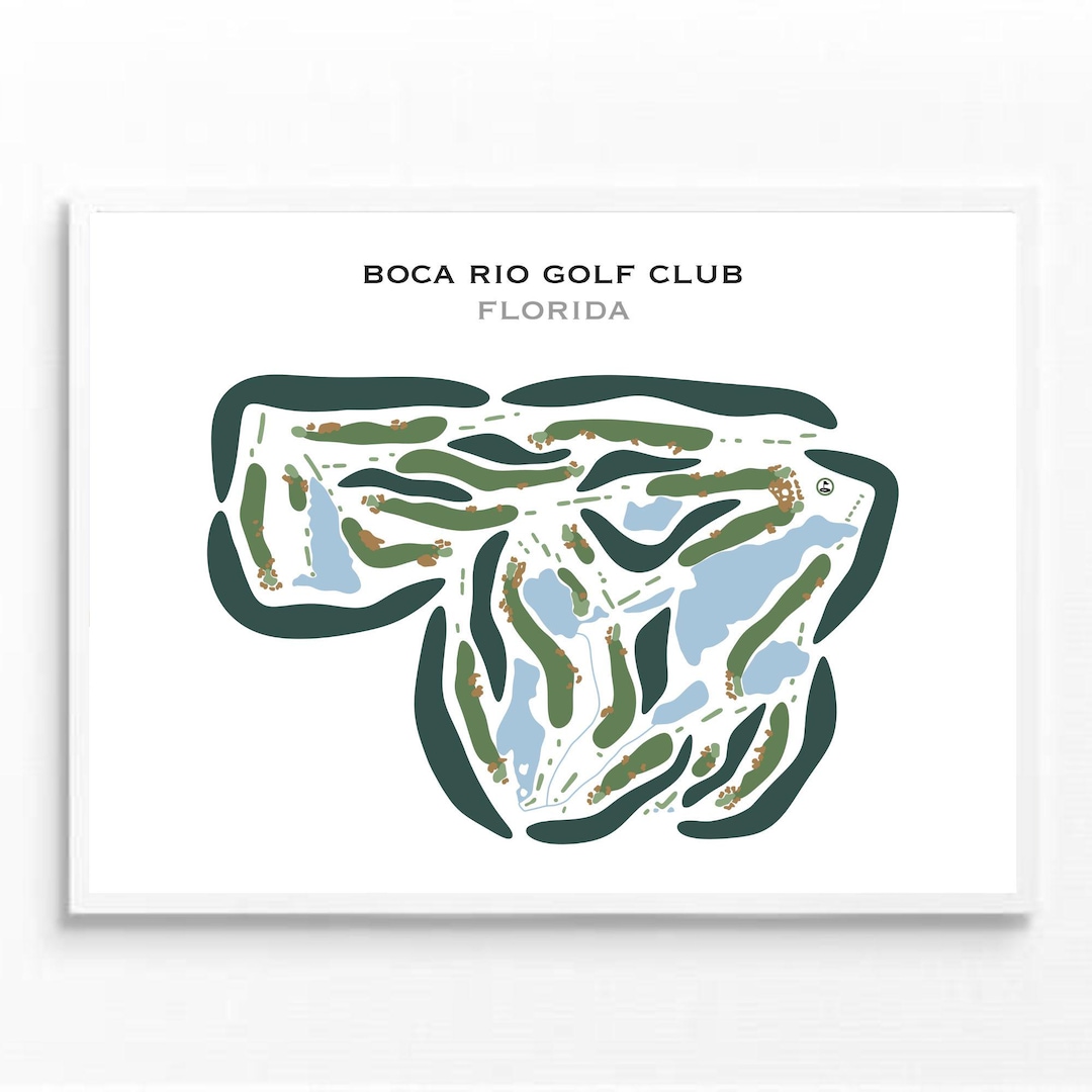 Boca Rio Golf Club, Florida | Golf Course Map, Golf Map, Golfer Gift ...