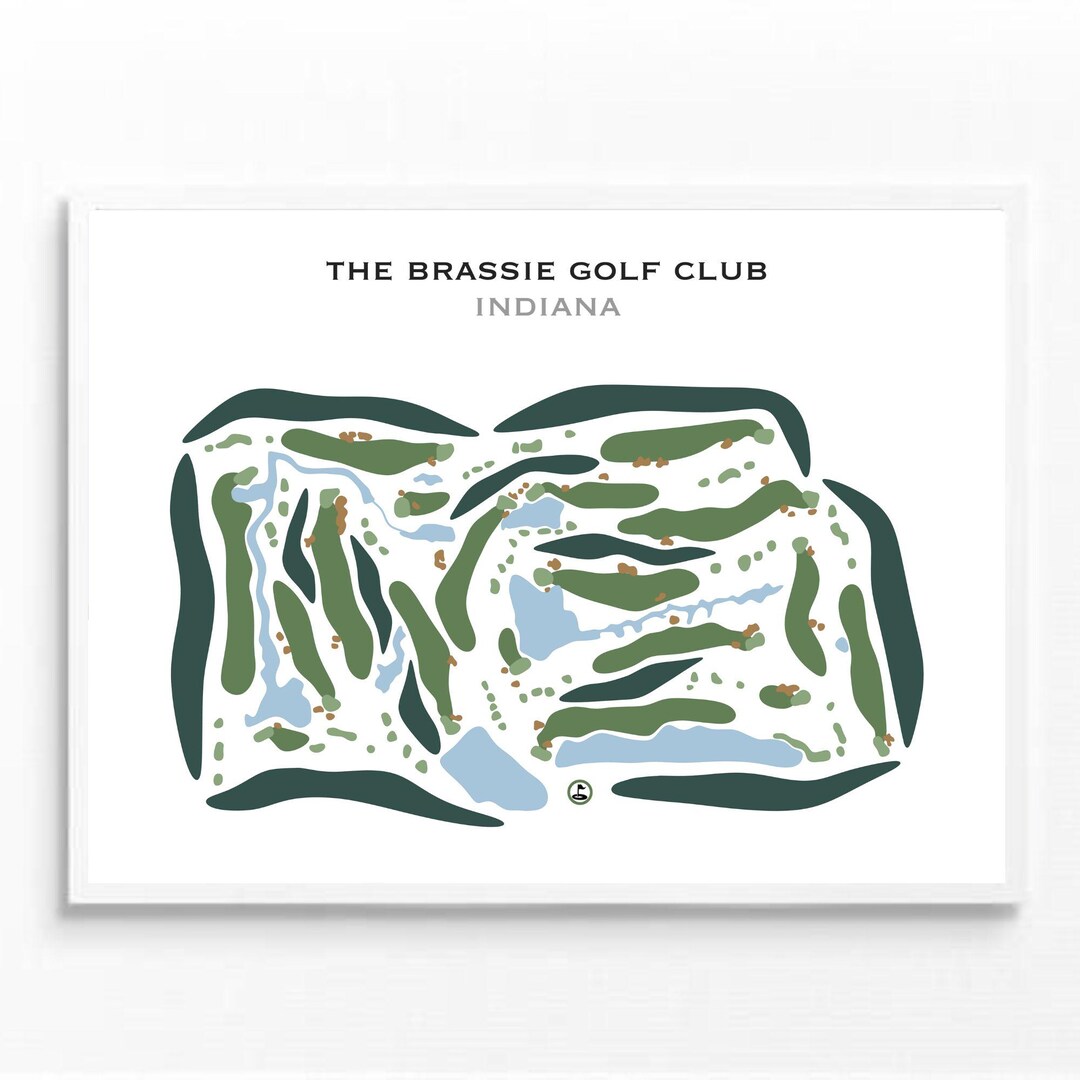 The Brassie Golf Club Canvas, IN Golf Course Map Poster, Golf Map Wall ...