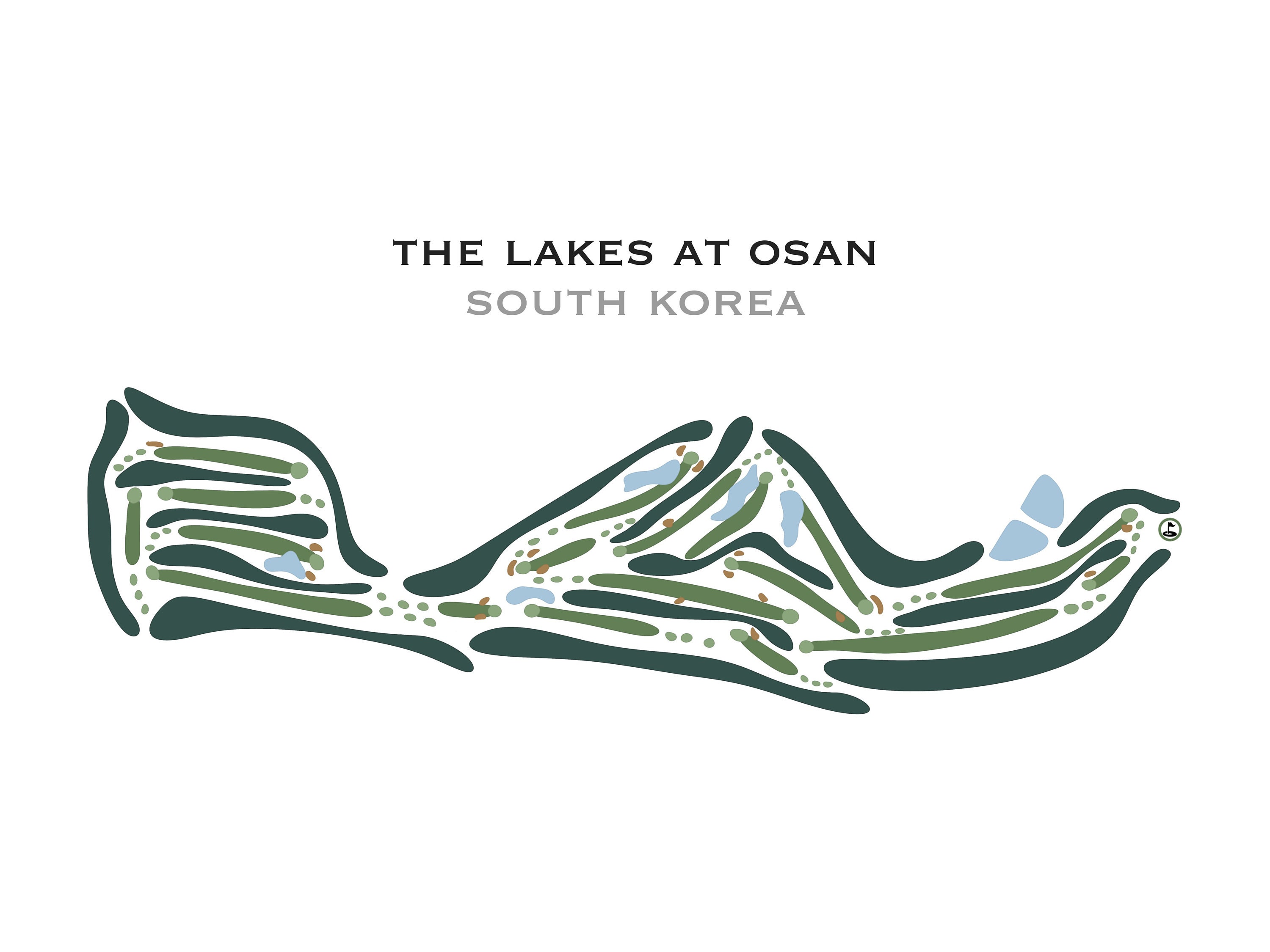 The Lakes at Osan, South Korea Golf Course Map, Home Decor, Golfer Gift ...