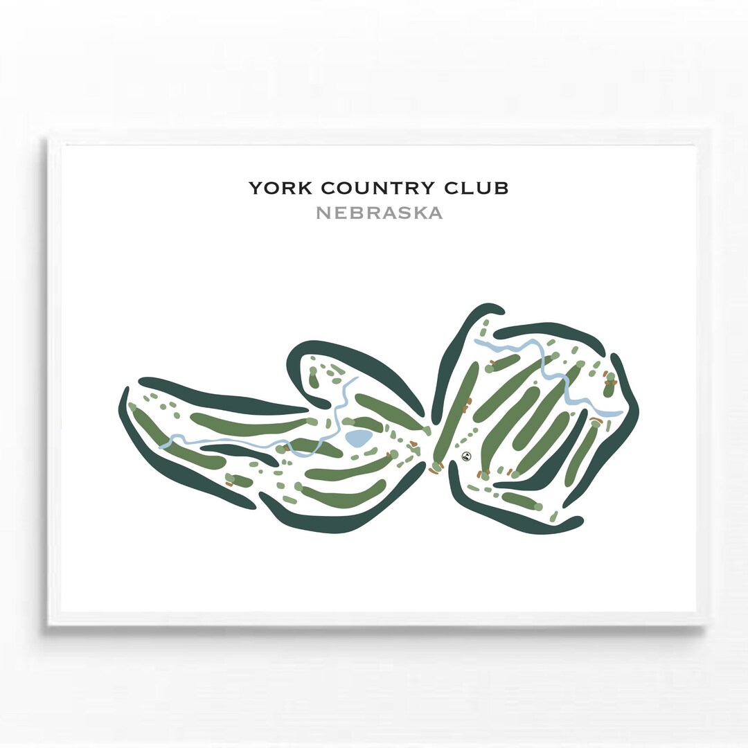 York Country Club, Nebraska | Golf Course Map, Golf Map, Golfer Gift ...
