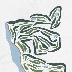 Half Moon Bay Golf Links, CA Wall Art Print | Golf Course Map, Golfer ...