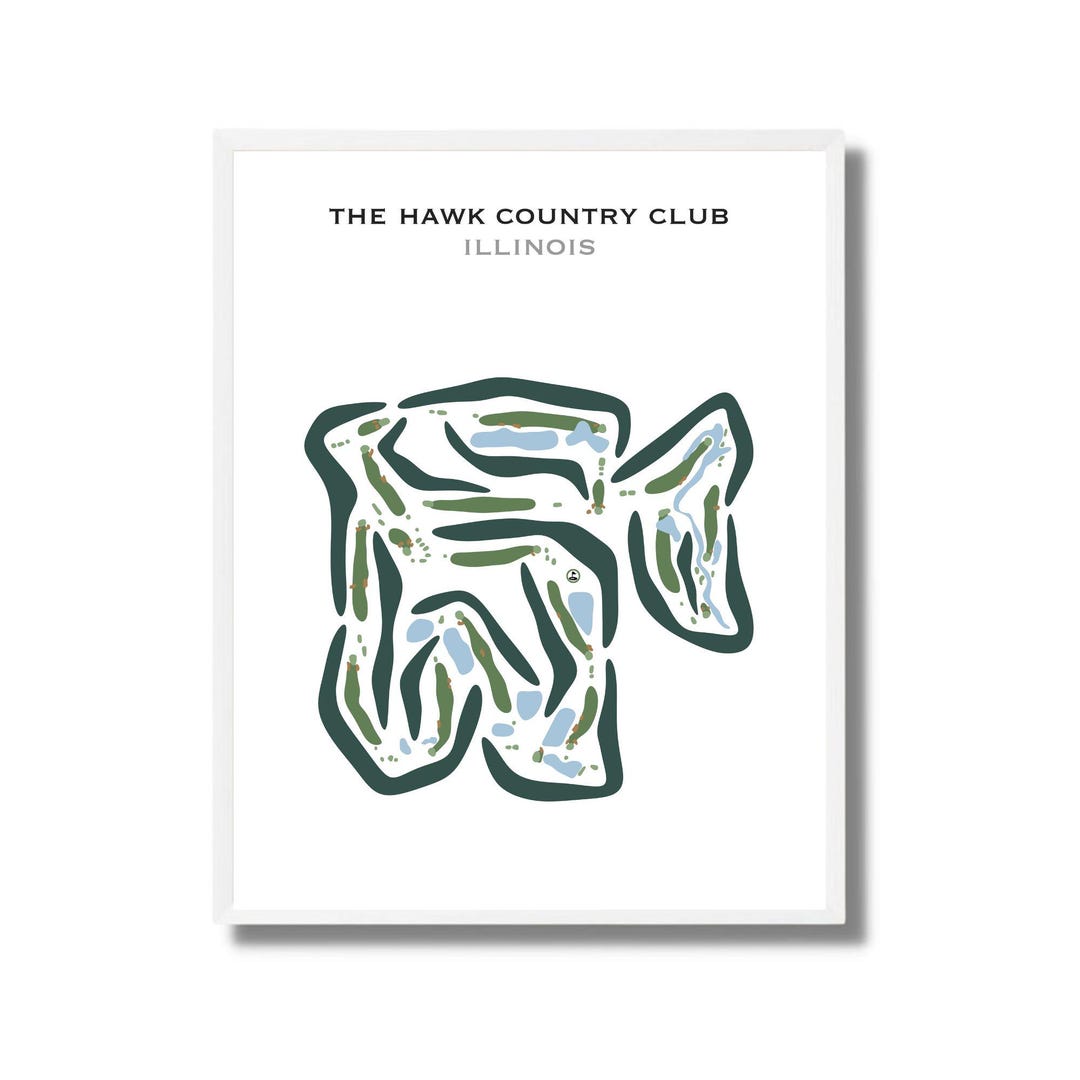 The Hawk Country Club, IL | Golf Course Map, Golf Map, Golfer Gift for ...