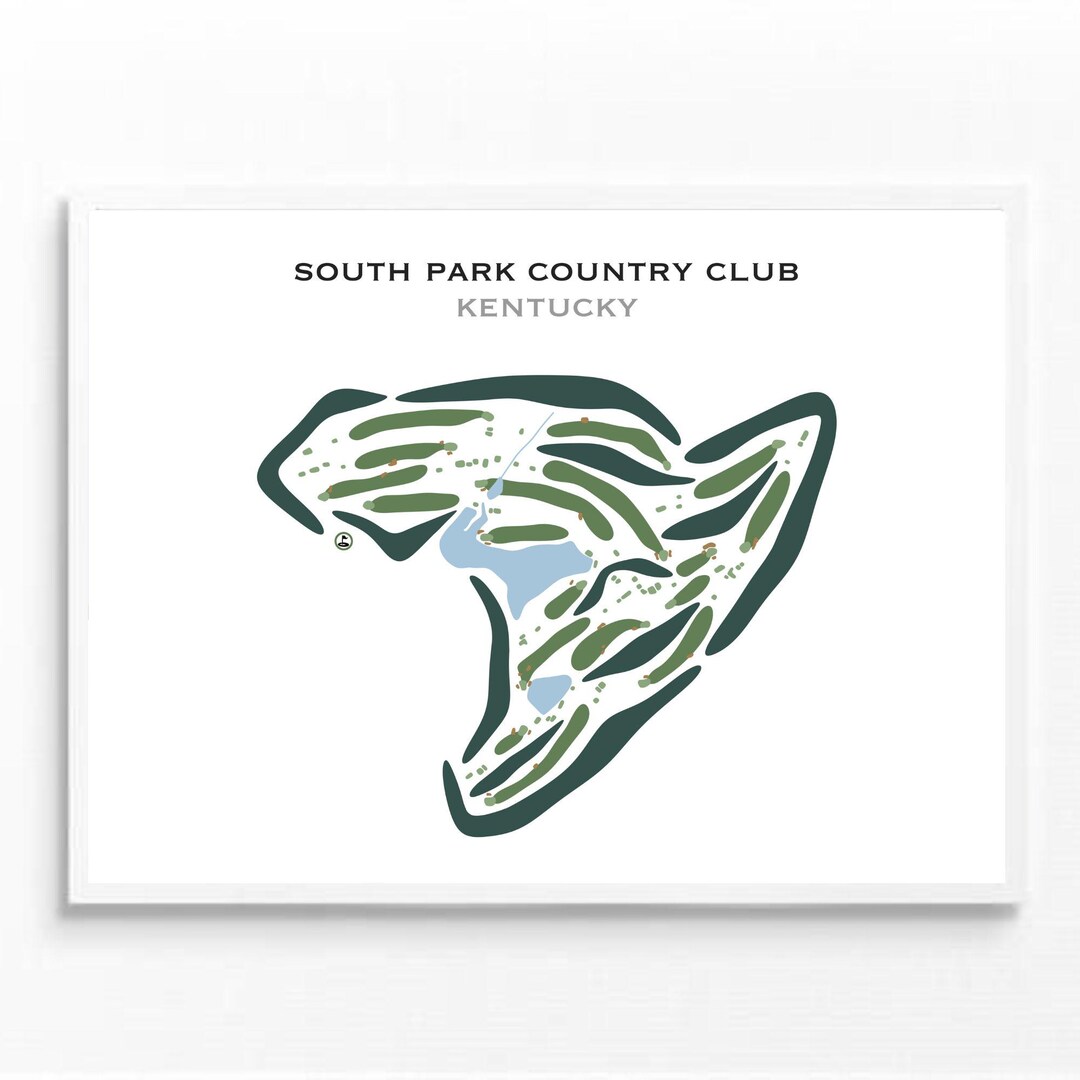 South Park Country Club, KY | Golf Course Map, Golf Map, Golfer Gift ...