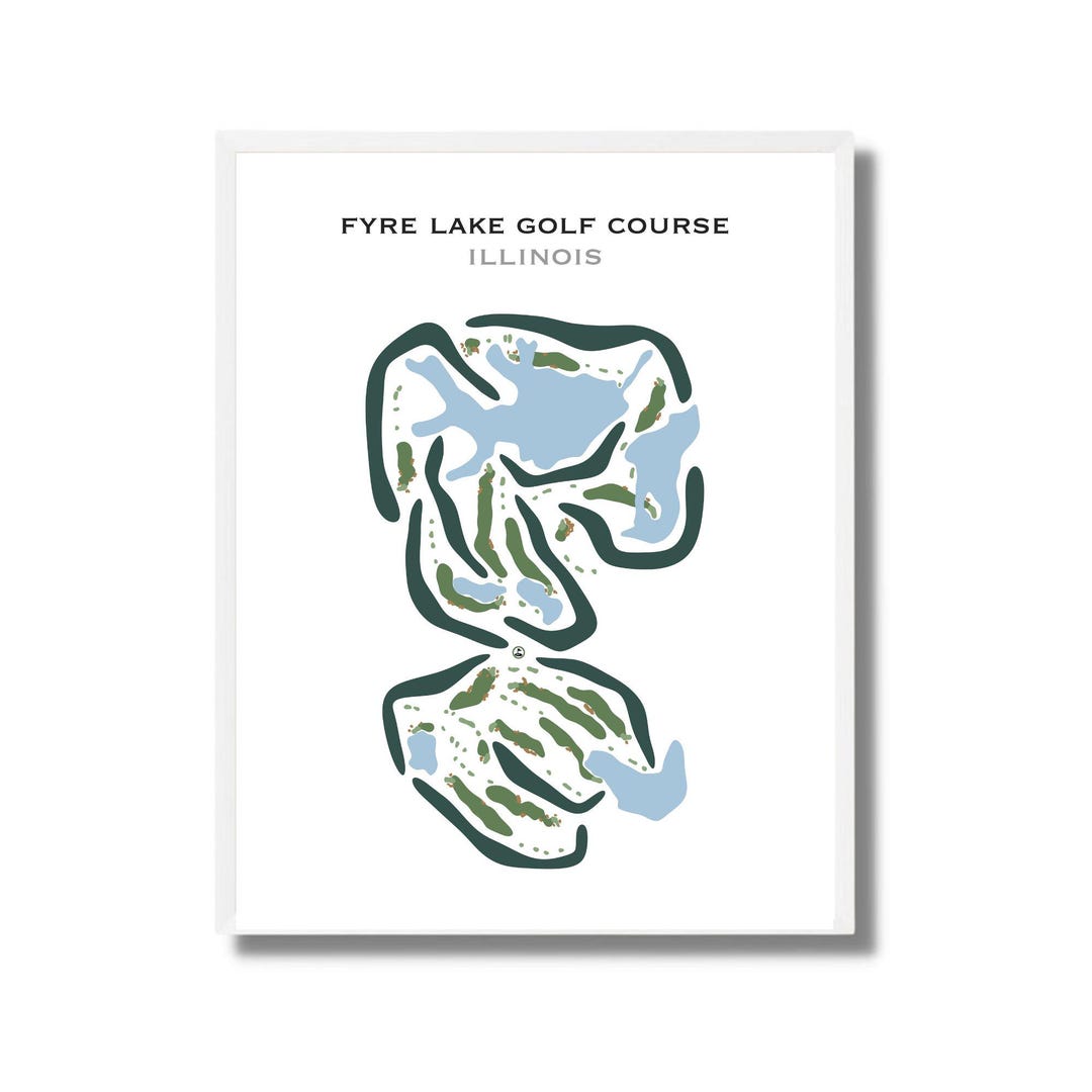 Fyre Lake Golf Course, IL Golf Course Map Canvas, Golf Map Wall Decor ...