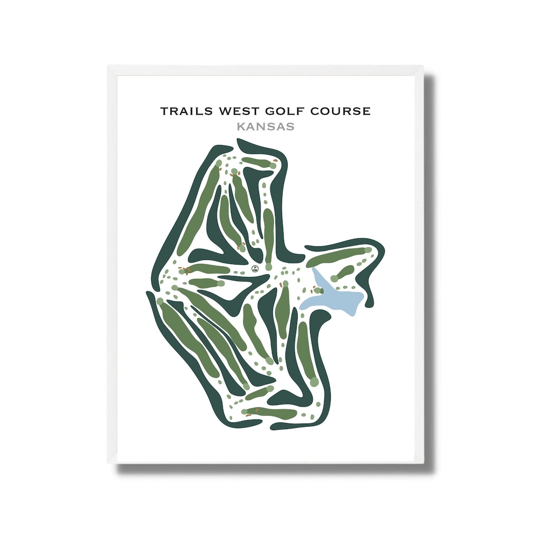 Trails West Golf Course, KS | Golf Course Map, Golf Map, Golfer Gift ...
