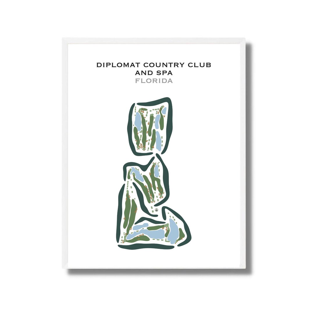 The Diplomat Country Club & Spa, FL | Golf Course Map, Golfer Gift for ...