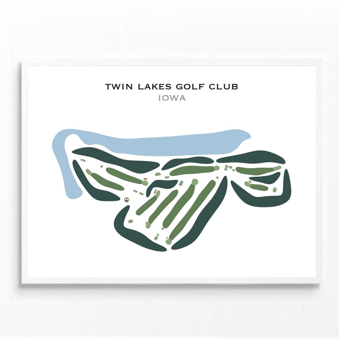 Twin Lakes Golf Club, Iowa | Golf Course Map, Golf Map, Golfer Gift for ...