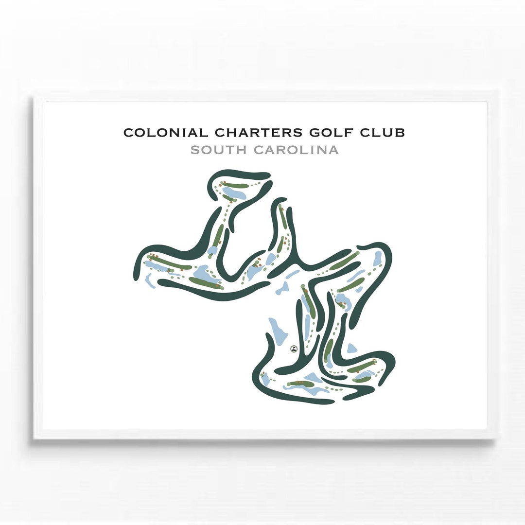 Colonial Charters Golf Club, Sc|golf Course Map, Golf Map, Golfer Gift ...