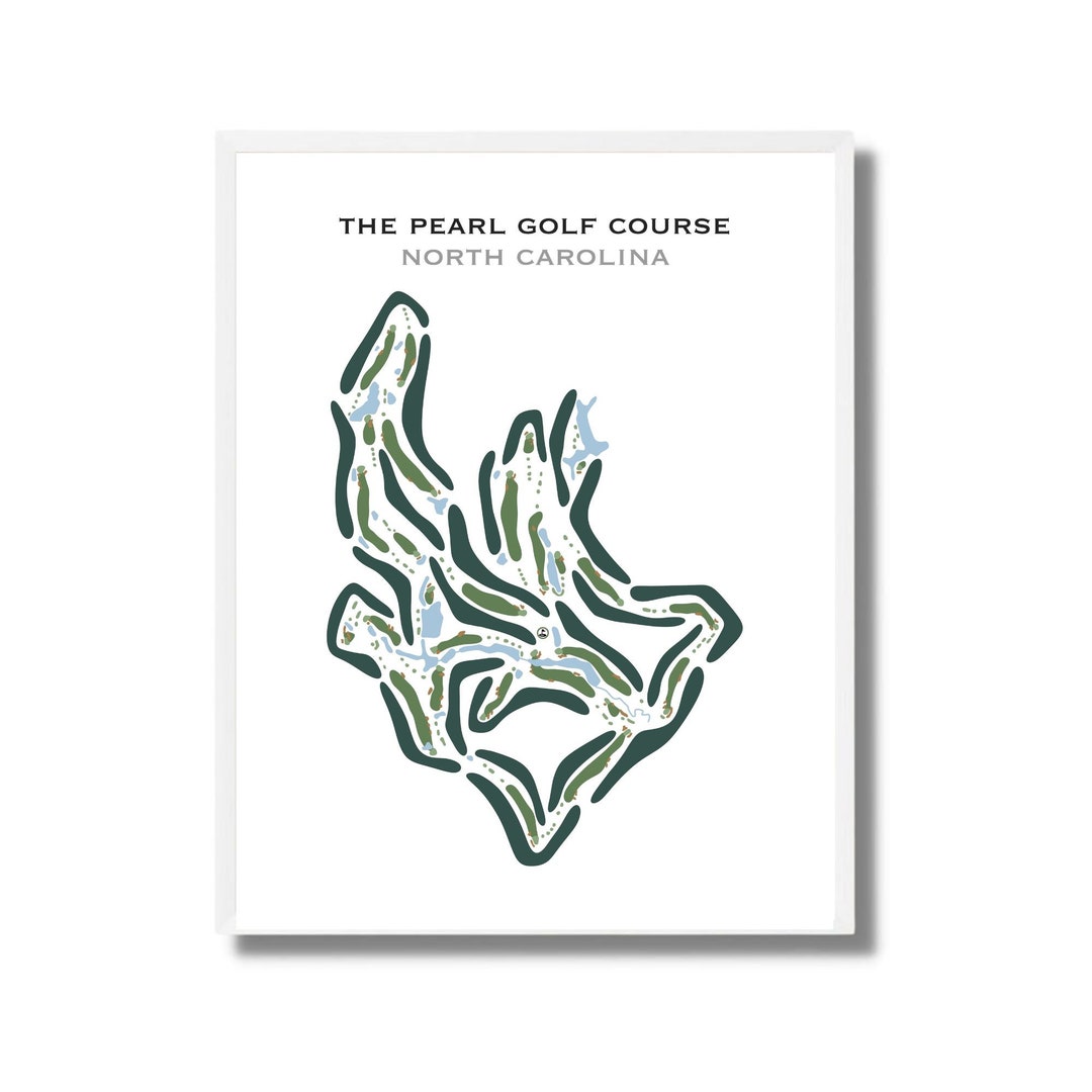 The Pearl Golf Course, NC Golf Course Map Wall Art, Golf Map Canvas ...