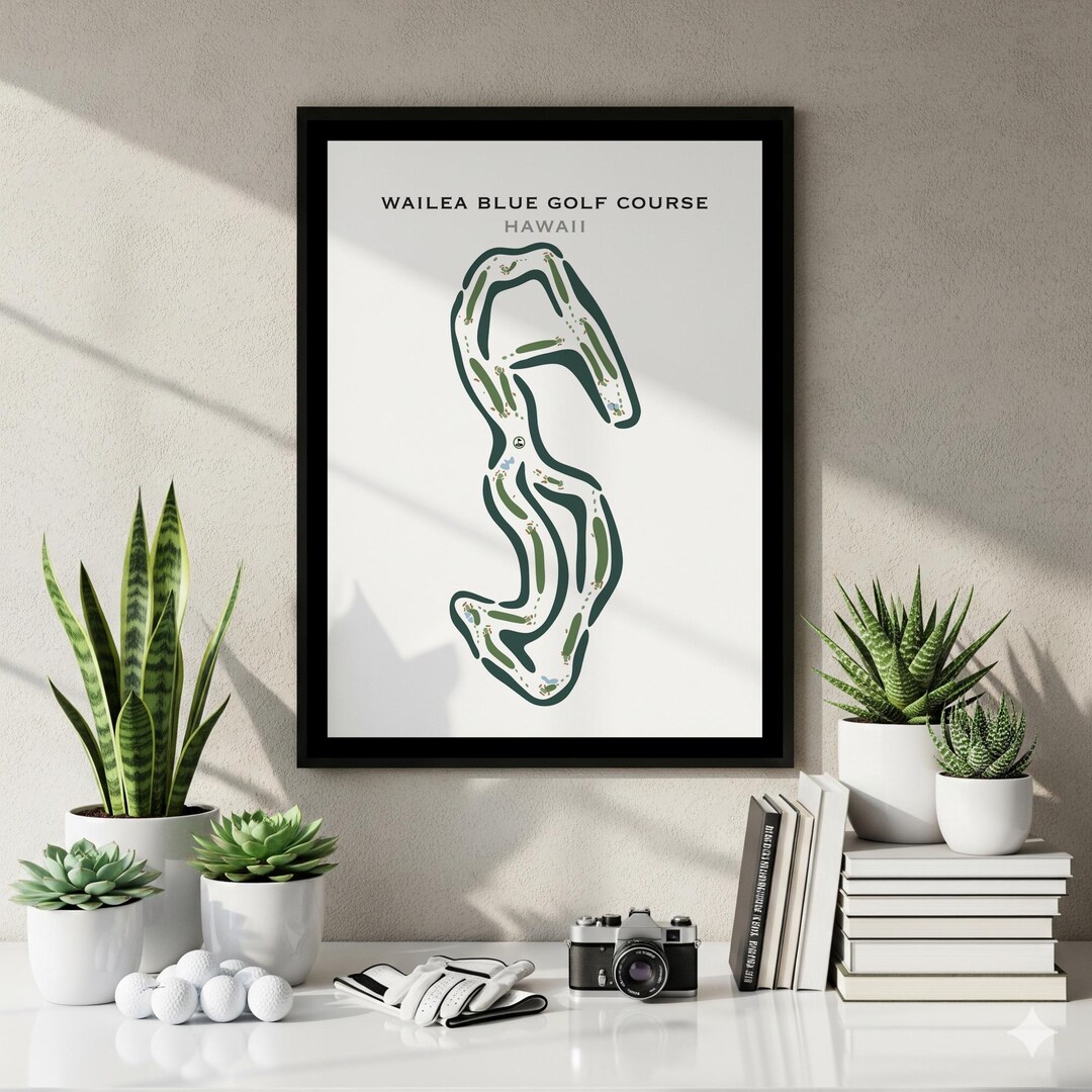 Wailea Blue Golf Course, HI |golf Course Map, Golf Map, Golfer Gift for ...