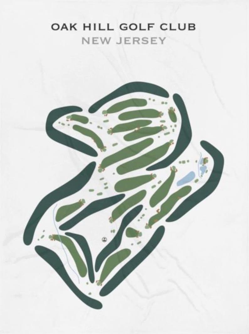 Oak Hill Golf Club, NJ | Golf Course Map, Golf Map, Golfer Gift for Him ...