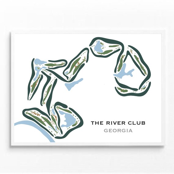 The River Club Georgia Golf Course Map Golf Gifts for - Etsy