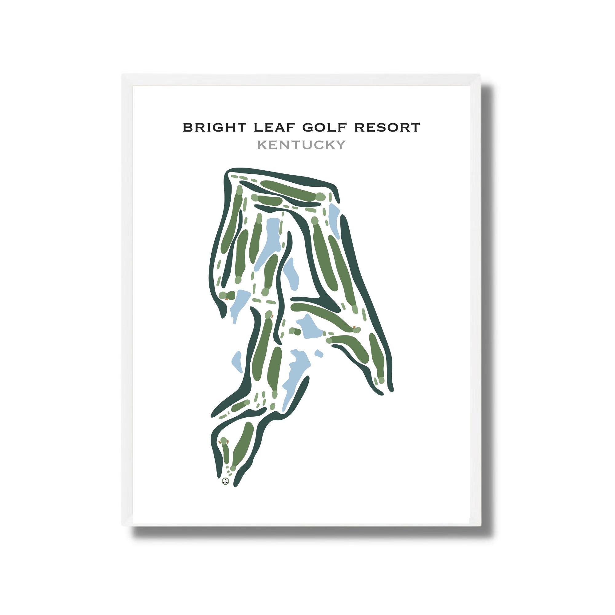 Bright Leaf Golf Resort, KY Golf Course Map Wall Art, Golf Map Canvas ...