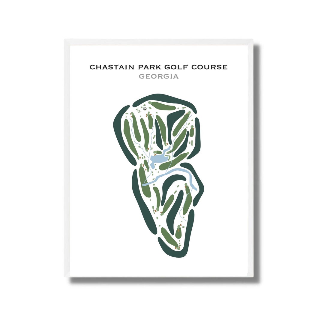 Chastain Park Golf Course, GA | Golf Course Map Wall Art, Golf Map ...