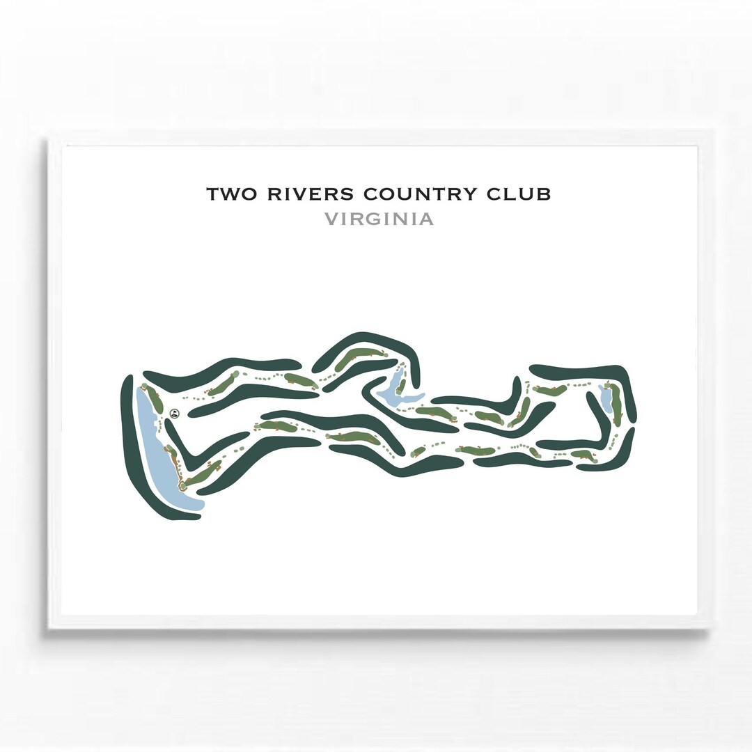Two Rivers Country Club, VA | Golf Course Map, Golf Map, Golfer Gift ...
